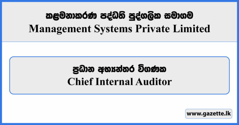 Chief Internal Auditor - Management Systems Private Limited Vacancies ...
