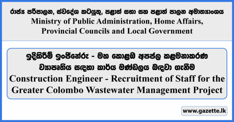 Construction Manager - Ministry of Public Administration, Home Affairs ...