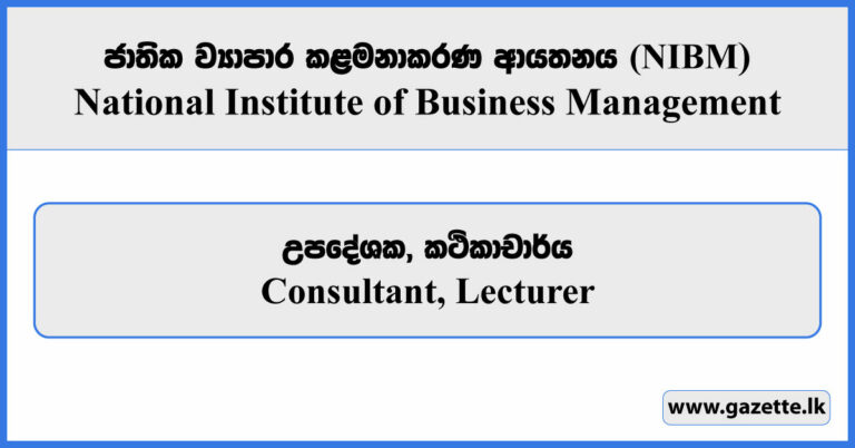 Consultant, Lecturer - National Institute of Business Management (NIBM ...