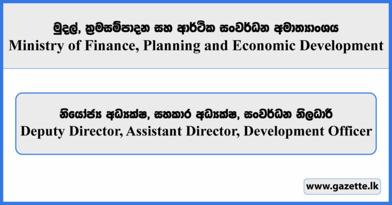 Deputy Director, Assistant Director, Development Officer - Ministry of ...