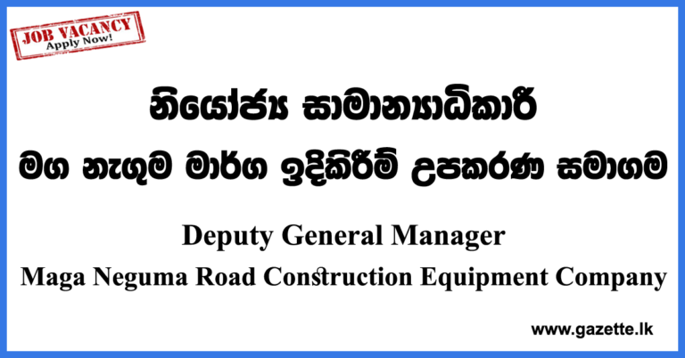 Deputy General Manager - Maga Neguma Road Construction Equipment ...