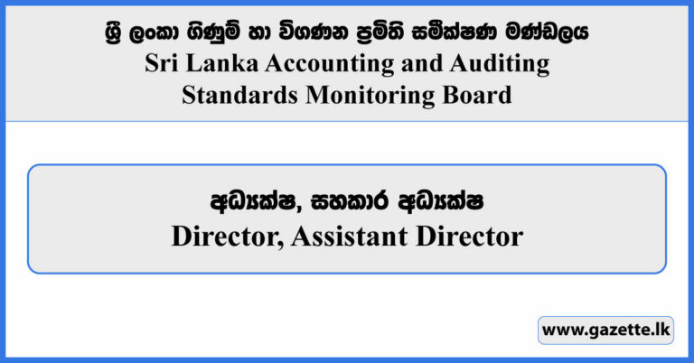 Director, Assistant Director - Sri Lanka Accounting & Auditing ...