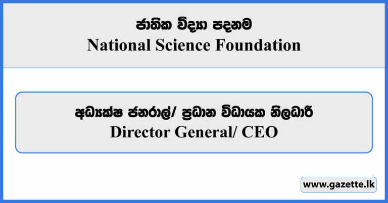 Director General, CEO - National Science Foundation Vacancies 2025 ...