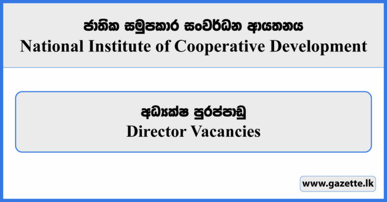 Director - National Institute of Cooperative Development Vacancies 2025 ...