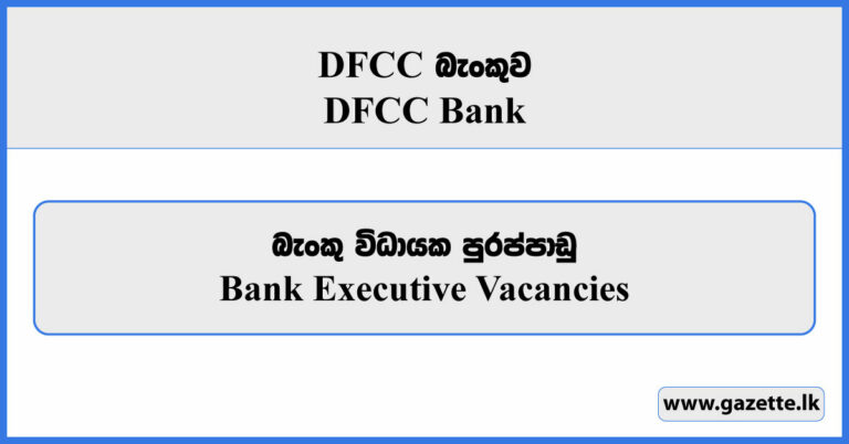 Executive (Business Solutions) - DFCC Bank Vacancies 2025 - Gazette.lk