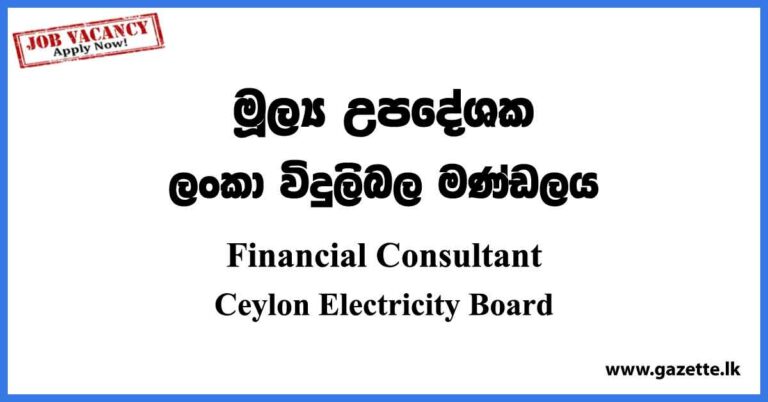 CEB Job Vacancies - Ceylon Electricity Board Vacancies - Gazette.lk