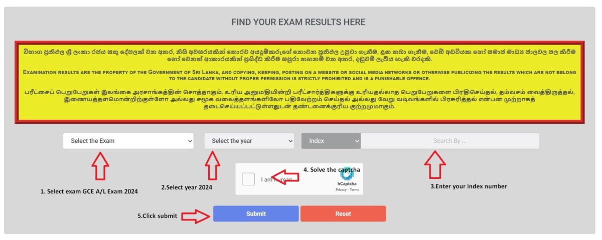 GCE A/L Results 2024(2025) - Doenets.lk Department of Education, Sri ...