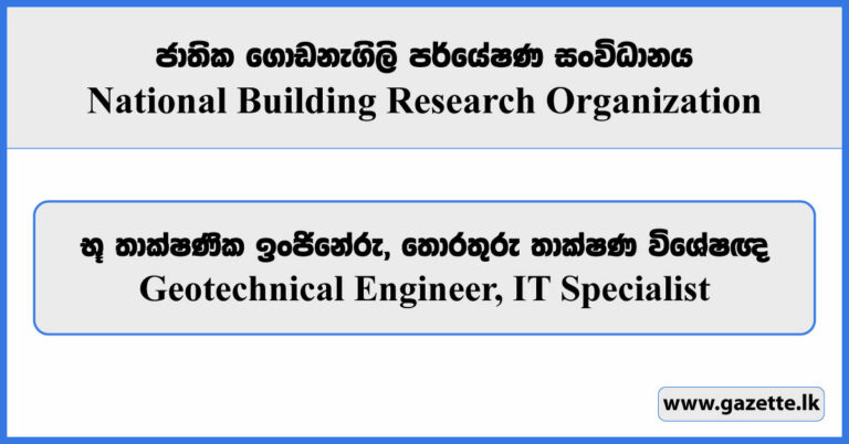 Geotechnical Engineer, IT Specialist - National Building Research ...