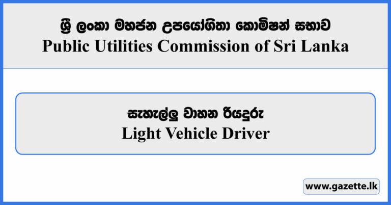 Light Vehicle Driver - Public Utilities Commission Vacancies 2025 ...