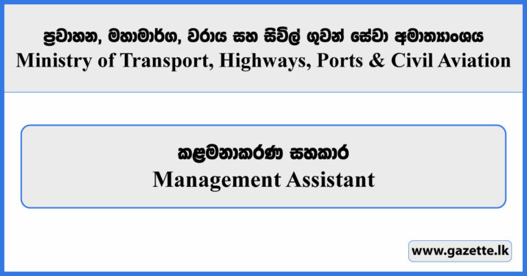 Management Assistant Job Vacancies in Government Private - Gazette.lk