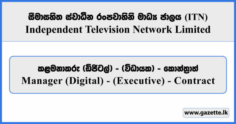 Manager (Digital) - Independent Television Network Limited Vacancies ...