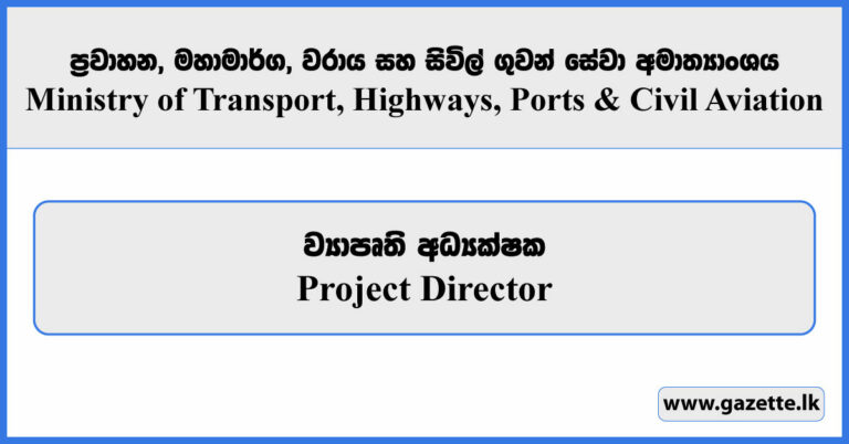 Project Director (CSRP) - Ministry of Transport, Highways, Ports and ...