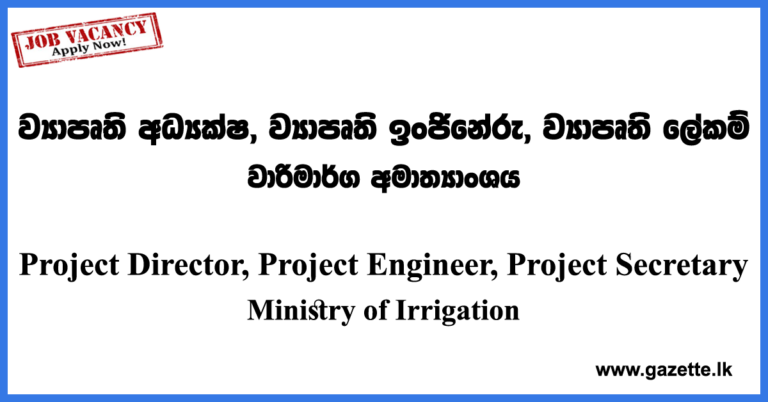 Project Director, Project Engineer, Project Secretary - Ministry of ...