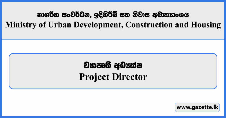 Project Director - Ministry of Urban Development, Construction and Housing Vacancies 2025 ...