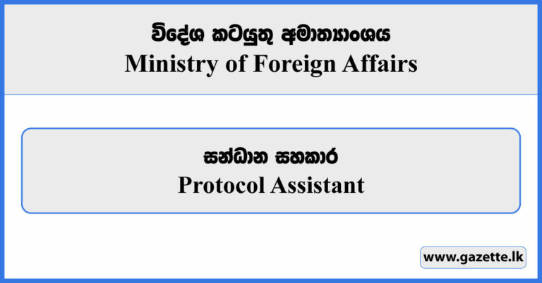 Protocol Assistant - Ministry of Foreign Affairs Vacancies 2023 ...
