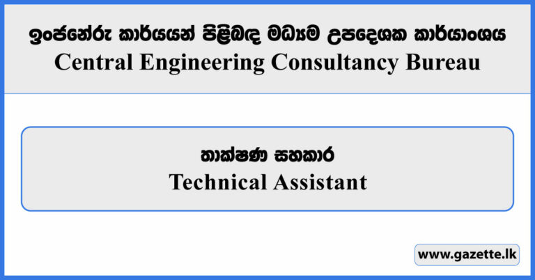 Technical Assistant - Central Engineering Consultancy Bureau Vacancies ...