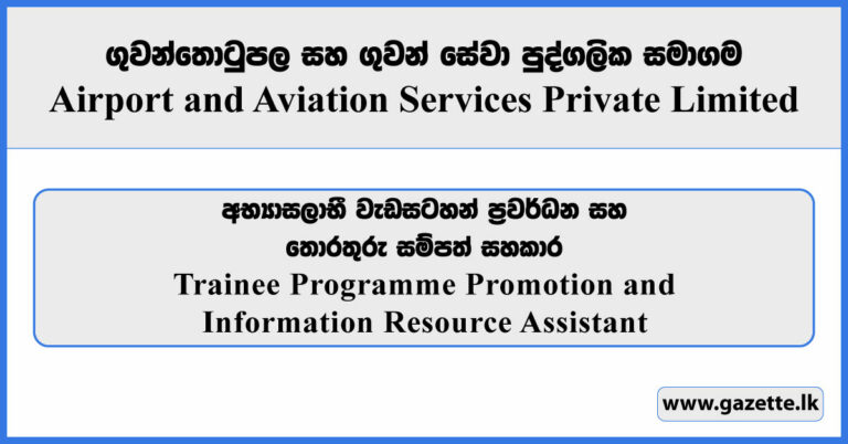 Trainee Programme Promotion, Information Resource Assistant - Airport ...