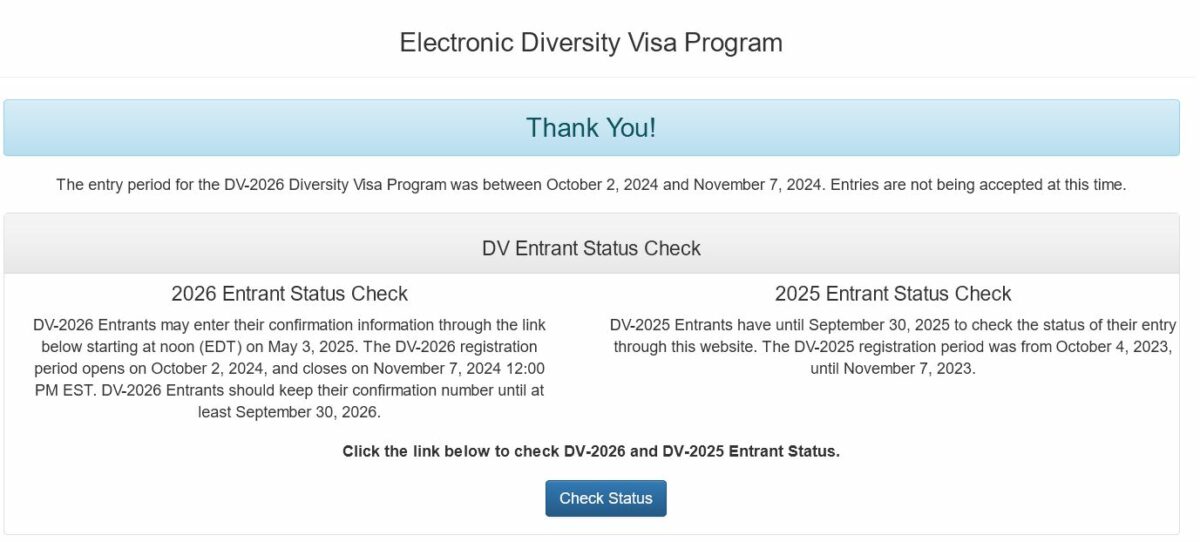 2026 Diversity visa lottery results dvprogram state gov - Gazette.lk